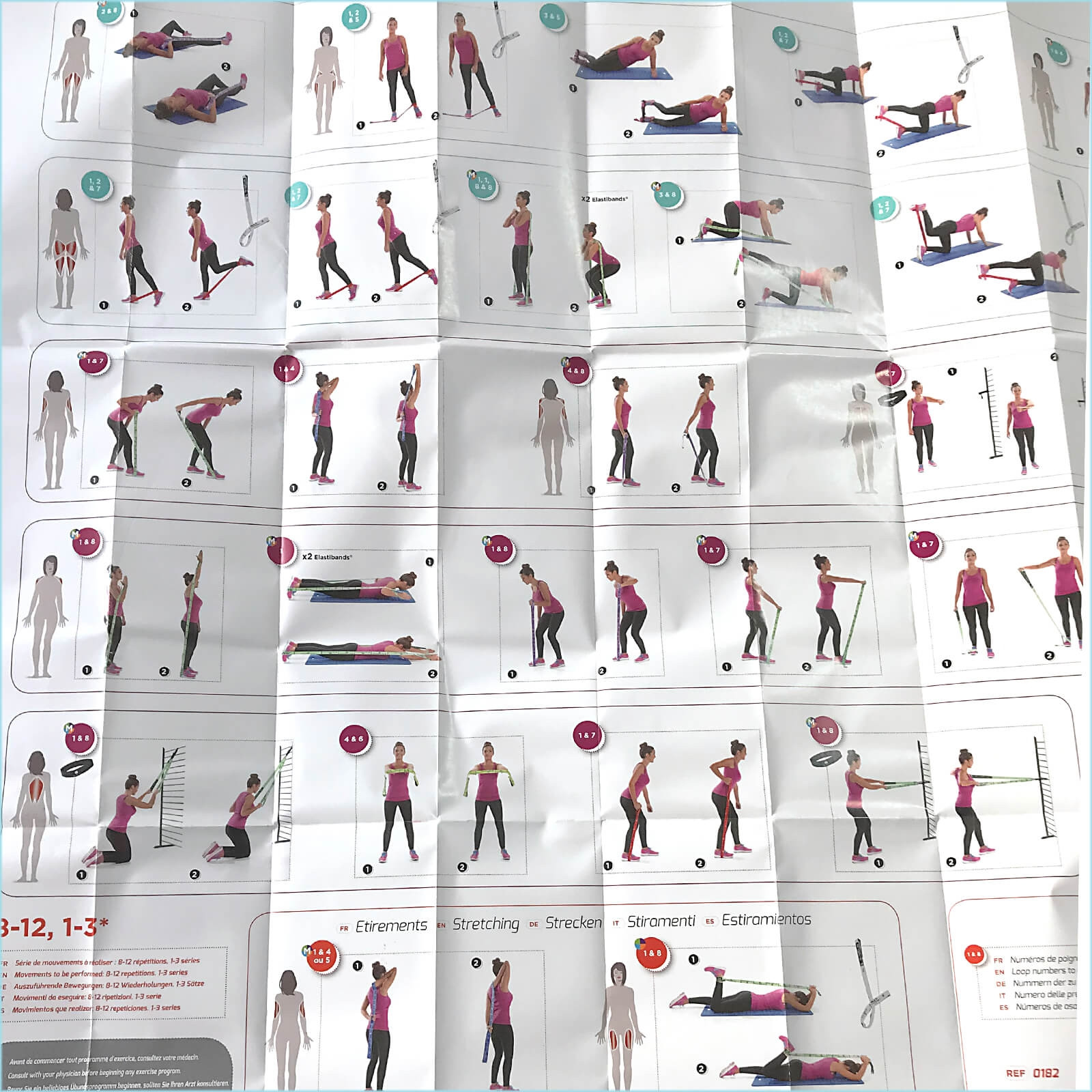 elastiband exercises tableau exercices musculation avec élastique
