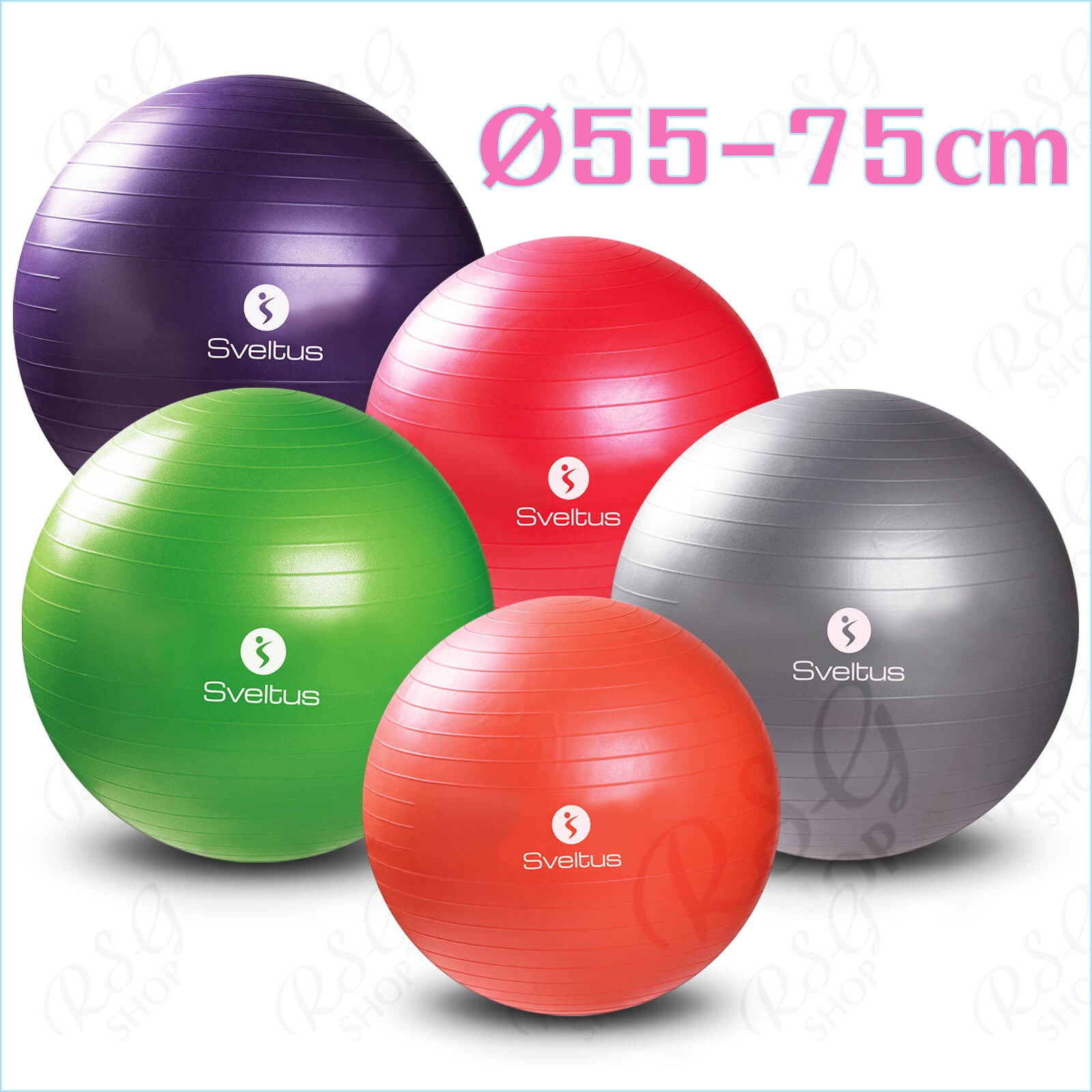 Sveltus Gym Ball 55-75 cm 55-75 cm for Gymnastics, Pilates and Fitness
